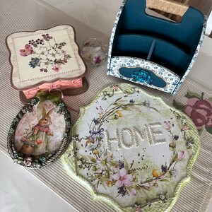 Vintage Tea Box, Tissue Box and Tray Tea Box With 9 Compartments Wooden ...