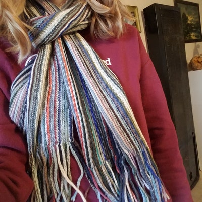 Knitted Scarf Women, Multicolor Scarf, Knitted Scarf Pattern, Knitted ...