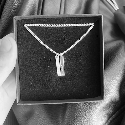 Men's Personalised Silver Tag Necklace - Etsy
