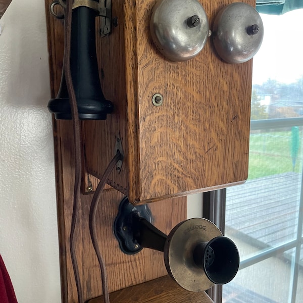 Antique Brown Cloth Covered Telephone RECEIVER CORD 35 Inches Old ...