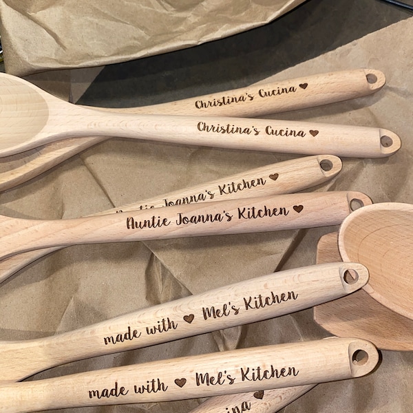 Personalized Spoons, Engraved Spoons, Wooden Spoons, Wedding Gift ...