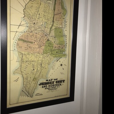 Old Map of Jersey City and Hoboken Hudson County 1882 Vintage Map ...