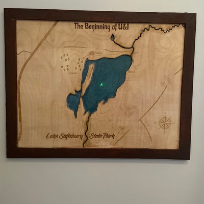 19 by 11 Inch Customized Bay/lake Map with or Without Epoxy - Etsy