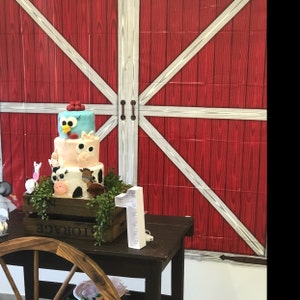 XL Red Barn Door Prop/ Western Party Back Drop/ Farm Birthday Party ...