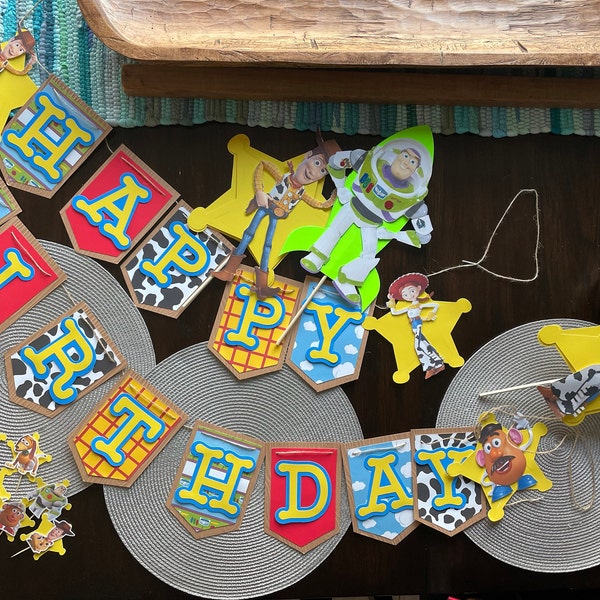 Toy Story 4 Birthday Banner. Forky Birthday, Toy Story Themed Party ...
