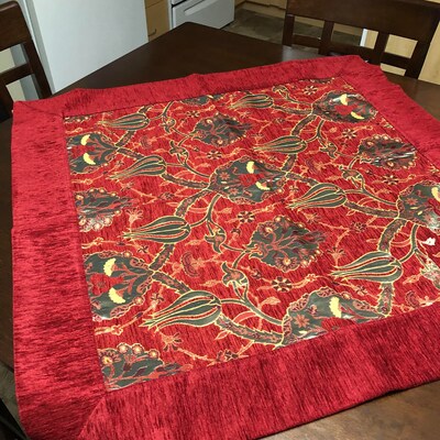 Turkish Tulip Design Home Decor Table Cloth Turkish Chenille Fabric ...