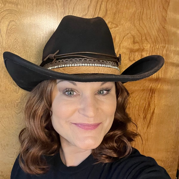 Branded Cowboy Hat, Distressed Cowgirl Hat, Burned Wide Brim Hat ...