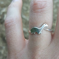 Dinosaur Sterling Silver Ring, Adjustable Sterling Silver Ring, Dino ...
