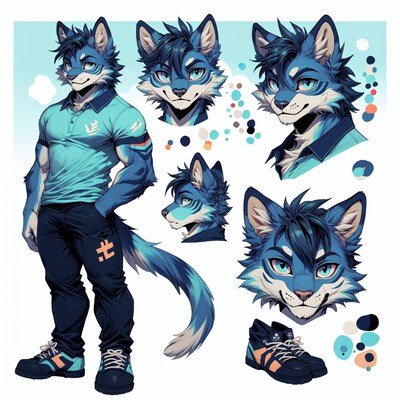 Chibi Green Wolf Furry Twitch Emotes Set of 10 Cute Furry Twitch Emotes ...