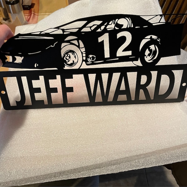 Race Car Custom Name Metal Sign, Race Car Sign, Dirt Track Racing Sign ...