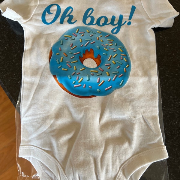 One Donut Birthday Shirt, First Birthday Onesie® Boy Baby Clothes, Blue ...