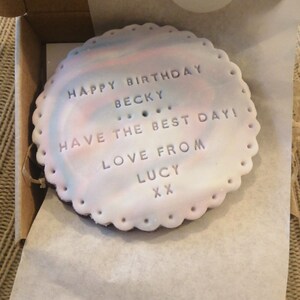 Big Round Personalised Celebration Biscuit Birthday - Etsy UK