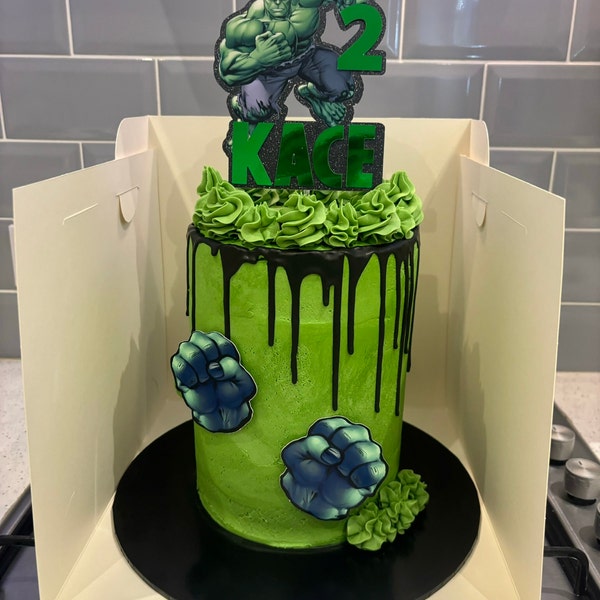 Personalised Hulk Themed Cake Topper Package - Etsy
