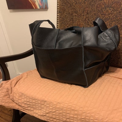 Large Black Bag, Weekender Oversized Bag, Black Handbag for Women, Soft ...