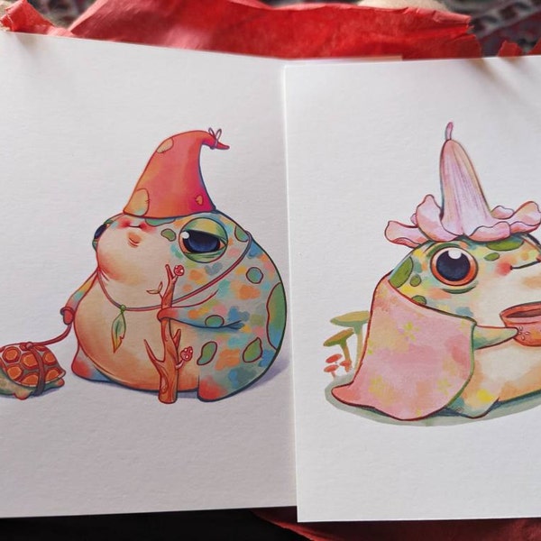 Cozy Frog Art Print | Original Wall Hanging | Cute Frog Art | Cozy ...