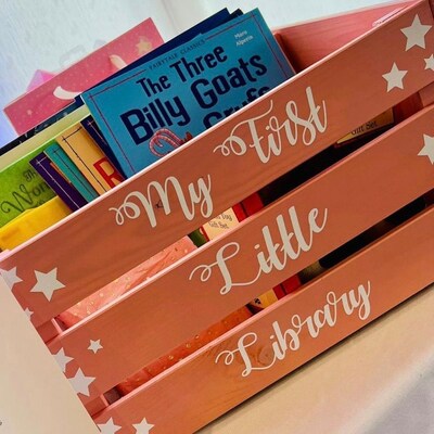 Personalised Kids Book Storage Crate Custom Kids Storage Box - Etsy UK