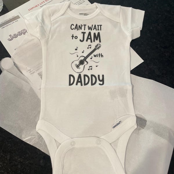 Can't Wait to Jam With Daddy Guitar Baby Onesies® Brand, Cute Baby ...