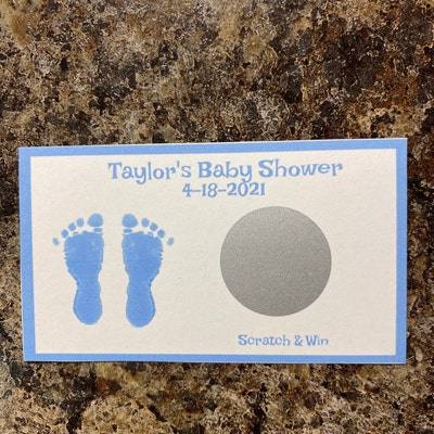 Custom Baby Shower Scratch off Ticket Baby Feet Baby Feet Scratch off ...