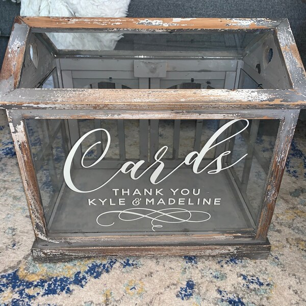 Custom Card Box Decal for Wedding Personalized Card Box Sticker Custom ...