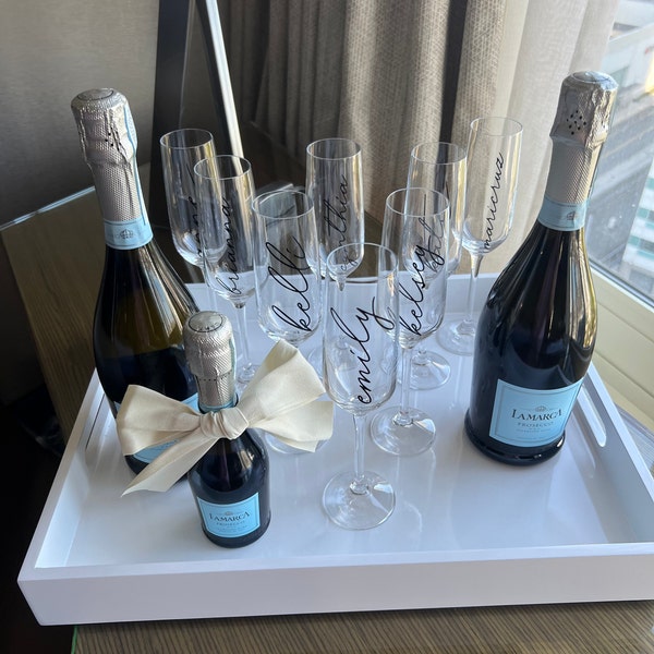 Champagne Flute Decals, Custom Champagne Decals, Personalized Champagne ...
