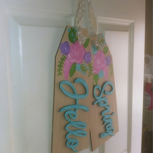 Hello Spring Door Tags - Etsy
