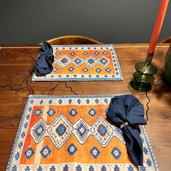 Wipeable Kitchen Placemats, Oriental Table Mats, Non-slip Tableware ...