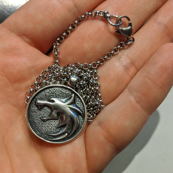925 Sterling Silver Wolf Necklace Pendant Amulet Jewelry With Chain - Etsy