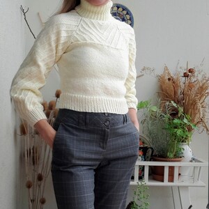 Knitting Pattern Sweater Square Neckline Vintage Feminine - Etsy