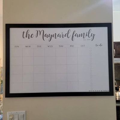 Large 24x36 Calendar Framed Calendar Dry Erase Board 36208 - Etsy