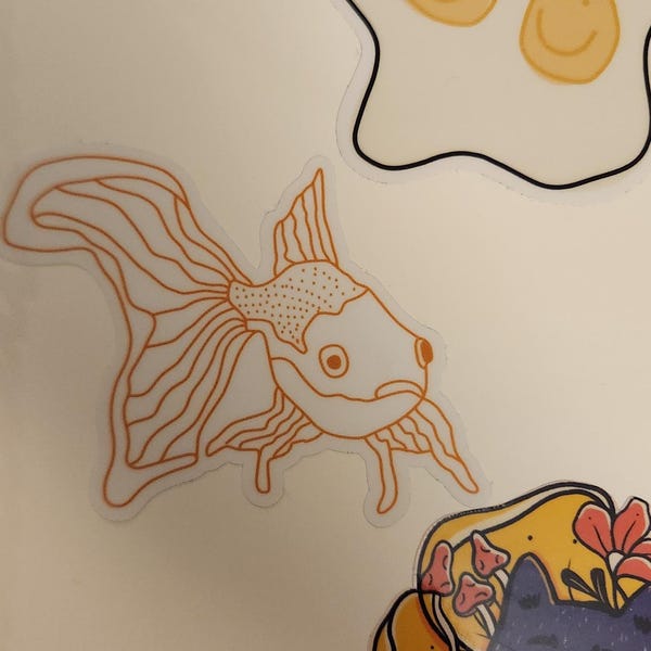 Gold Fish Sticker | Waterproof Water Bottle Sticker - Etsy
