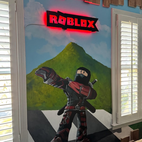Roblox Gaming LED Sign, Video Game Art, Game Room Décor, Mancave, Kids ...