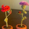 Miniature Crochet Potted Flower Poppy, Dollhouse Fake Plant Decor, Mini ...