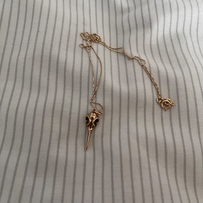 Tiny Gold Tooth Necklace Antique Gold Pewter Tooth Charm on a Delicate ...