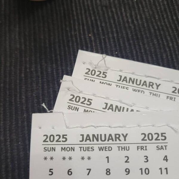 50 Pack of 2025 Mini Calendar Tabs 12 Pages With Sewn Binding Small ...