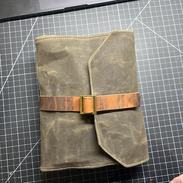 Large Waxed Canvas Journal Pouch, Roll up Pencil Case Pen Holder, Art ...