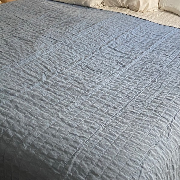 Linen WINTER Quilt, Your Custom Options, Colors Personalization, Linen ...