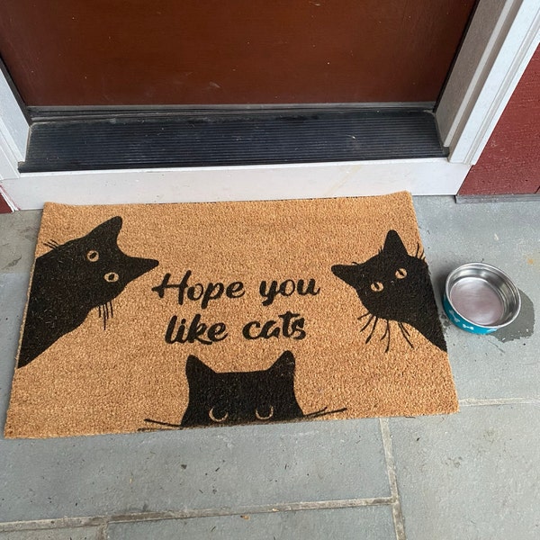 Hope You Like Cats Doormat Cat Door Mat Cat Welcome Mat Cat Gift Funny ...
