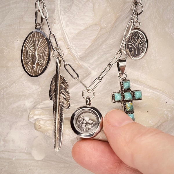 Floating Locket - Stainless Steel Glass Locket - Living Glass Charm ...