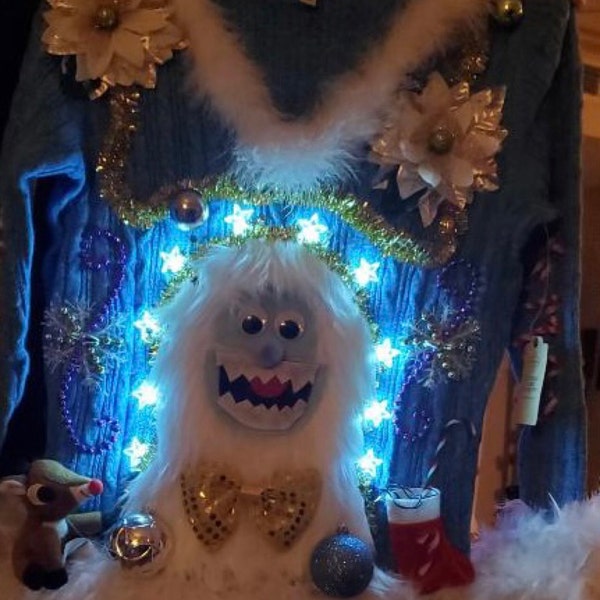 Yeti Abominable Snowman Sweater, Tacky Ugly Christmas Sweater, Gorgeous ...