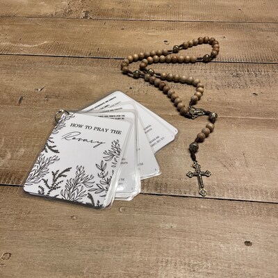 Rosary Guide Catholic Gift Floral, Botanical, Beautiful, Pocket Rosary ...