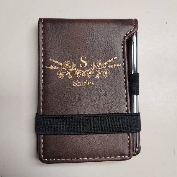 Custom Pocket Notebook With Pen, Refillable Personalized Leather ...