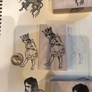 Girl in Princess Costume RUBBER STAMP, Little Girl Stamp, Princess ...