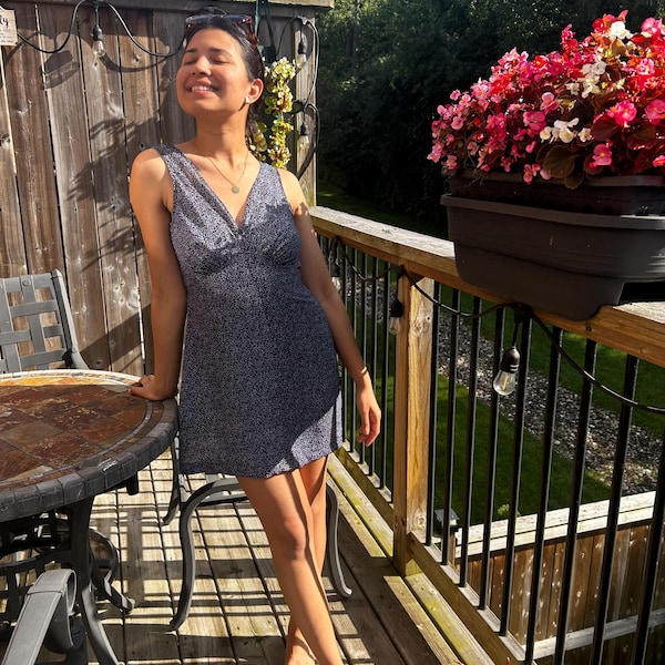 V Neck Bias Cut Dress Sewing Pattern Gathered Bust Slip Dress | Easy ...