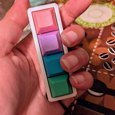 Mechanical Switch Clicky Fidget Pastel Rainbow Th W/ Strap Keyboard ...