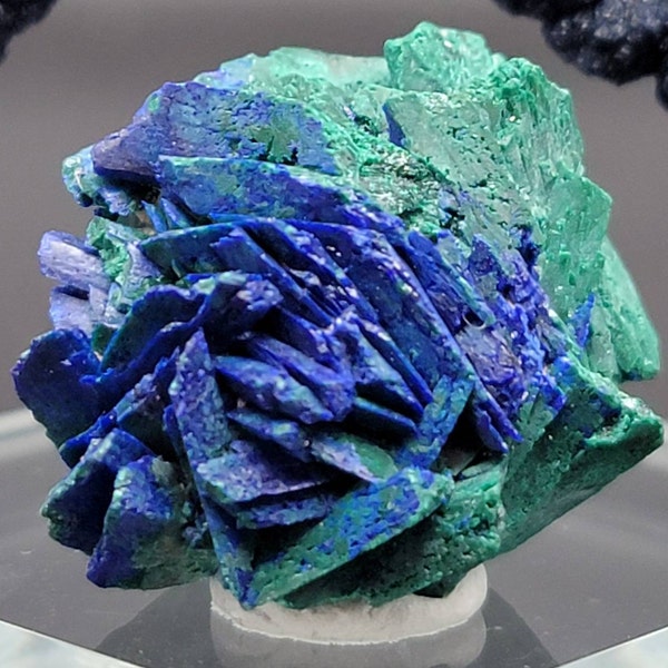 Azurite Cube Malachite and Quartz Inclusion on Quartz in Perfect ...