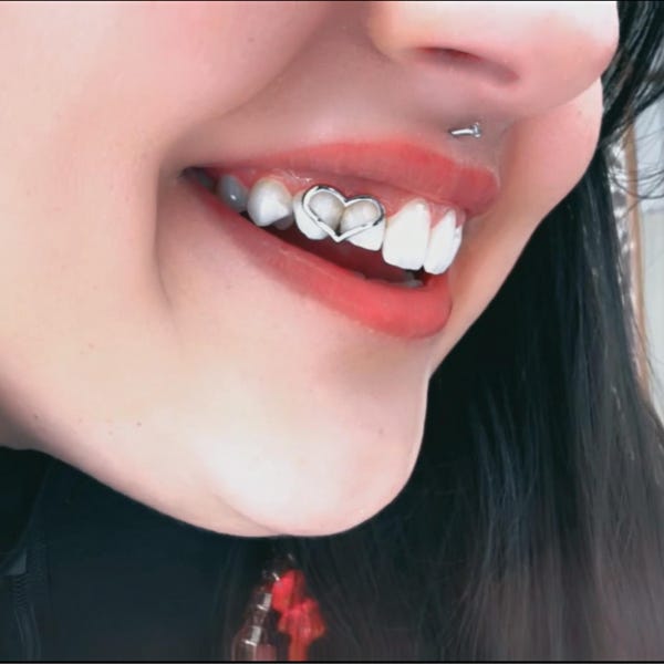 Classic Heart Window Tooth Cap! Custom Grillz, FREE Shipping! - Etsy