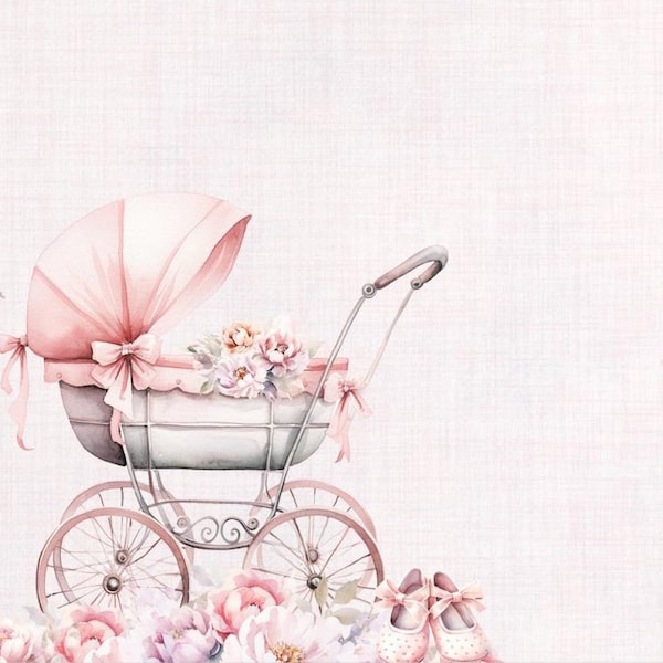 Welcome Baby Girl Digital Paper Scrapbook Background Children Blusht ...