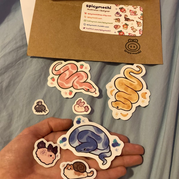 Mini Sea Bunny & Snail Cat Sticker Set of 2 / Bunny Rabbit Sticker ...