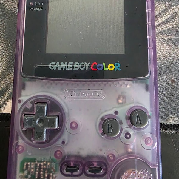 Authentic Nintendo Game Boy Gameboy Color Atomic Purple + New Screen ...