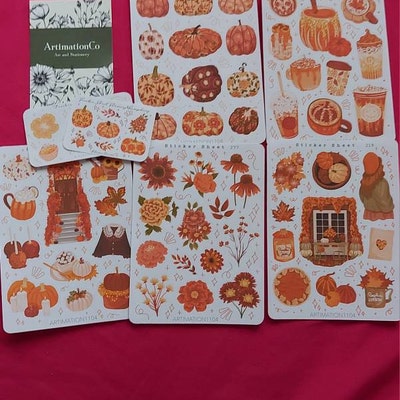 Autumn 2022 Bundle of 5 Sticker Sheets Bullet Journal Sticker ...